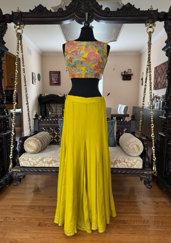 Yellow Indo-Western Dress with Embroidered Blouse – Wedding | Indian ...